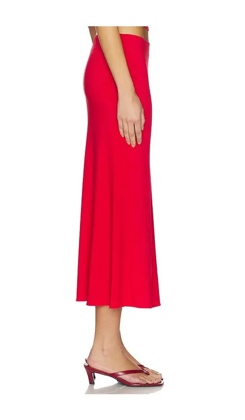 BELLA VENICE The Jessie Slip Maxi Skirt - Red