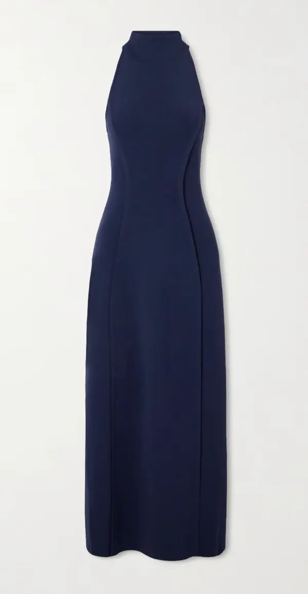 Cult Gaia Keller Stretch-knit Turtleneck Midi Dress - Navy