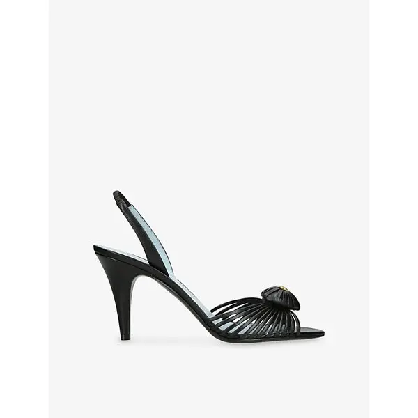 Valentino Garavani Royal 85 Leather Heeled Sandals - Black