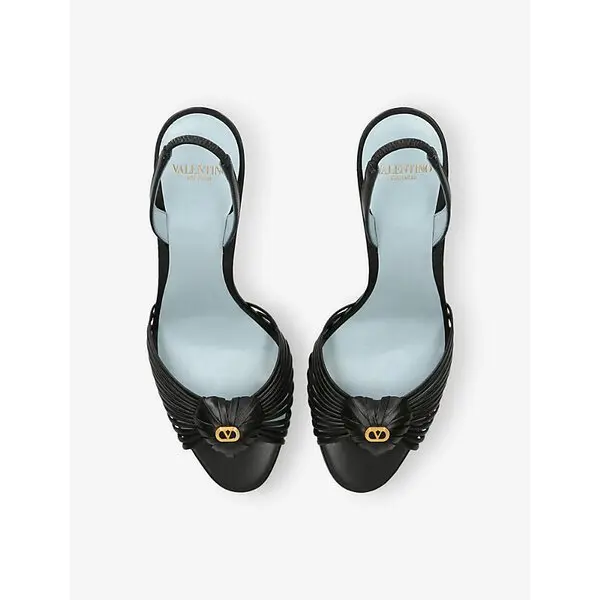 Valentino Garavani Royal 85 Leather Heeled Sandals - Black
