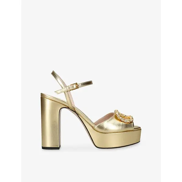 Valentino Garavani Vlogo Signature Patent-leather Platform Sandals