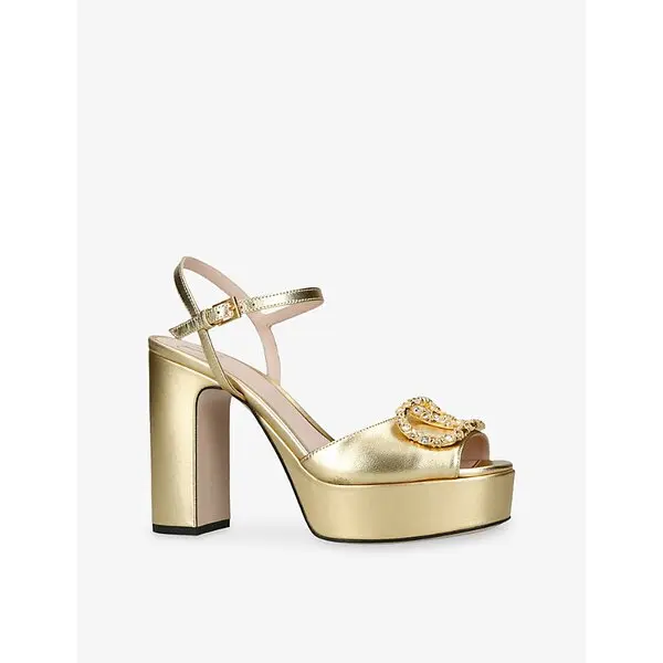 Valentino Garavani Vlogo Signature Patent-leather Platform Sandals