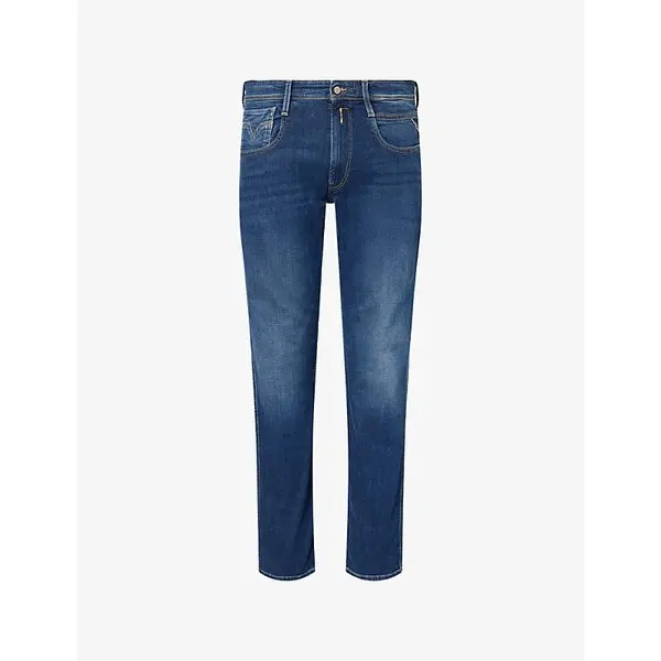 REPLAY Anbass Slim-fit Stretch-denim Jeans - Blue