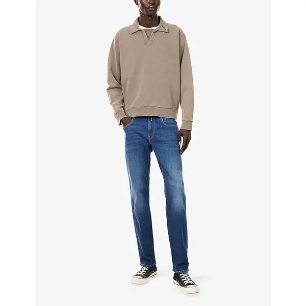 REPLAY Anbass Slim-fit Stretch-denim Jeans - Blue