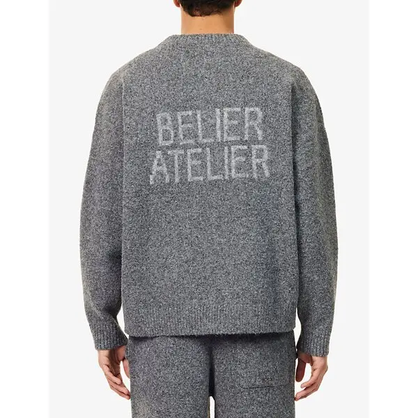 BELIER Intarsia Crewneck Knitted Jumper