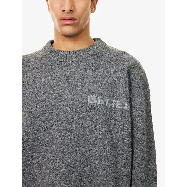 BELIER Intarsia Crewneck Knitted Jumper