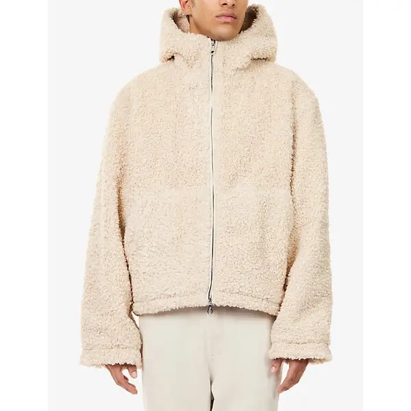 COLE BUXTON Fixed-hood Zip-through Faux-shearling Jacket