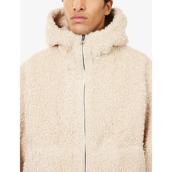 COLE BUXTON Fixed-hood Zip-through Faux-shearling Jacket