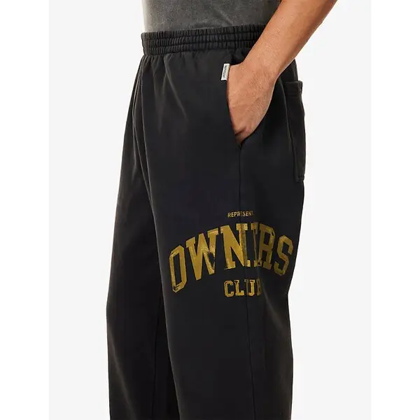 REPRESENT Big Owners Club Graphic-print Cotton Joggers - Faded Black