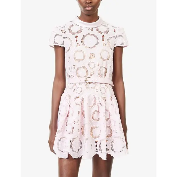 SELF-PORTRAIT Floral Lace Mini Dress