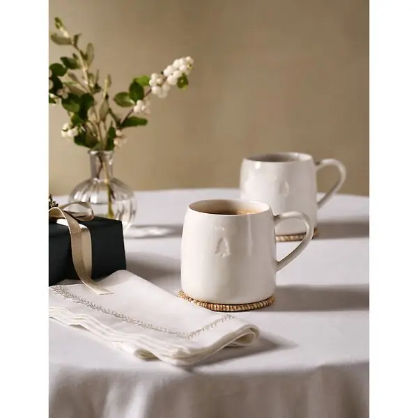 THE WHITE COMPANY Fir Tree Porcelain Mug 10cm