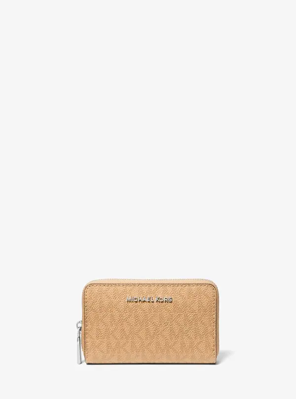 Michael Kors Jet Set Small Signature Logo Wallet In By - Brown