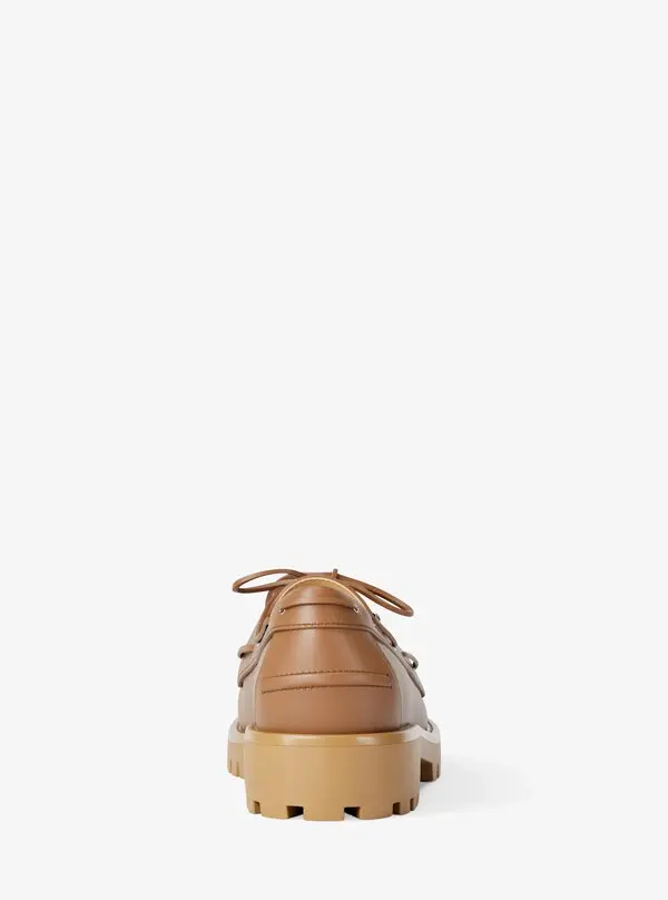 Michael Kors Kenny Leather Loafer With Charm Laces And Lug Sole
