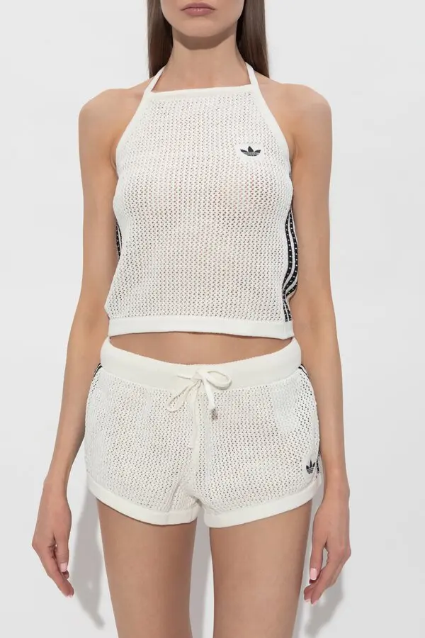 ADIDAS ORIGINALS Openwork Knit Halterneck Top