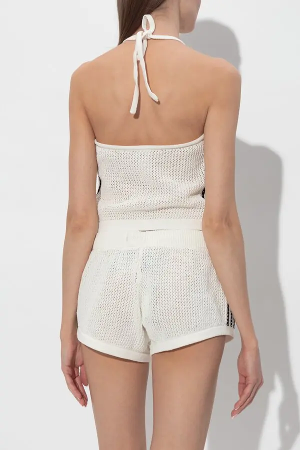 ADIDAS ORIGINALS Openwork Knit Halterneck Top