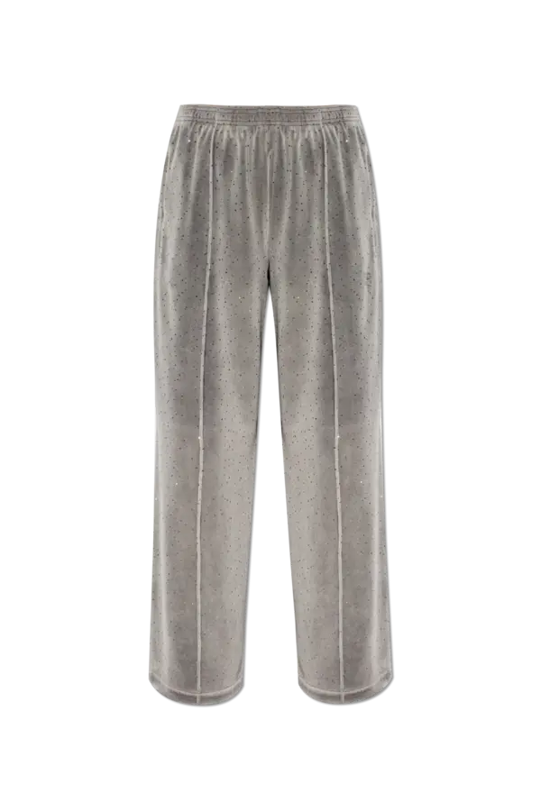 Alexander Wang Track Pants With Crystal Embellishments - Grey