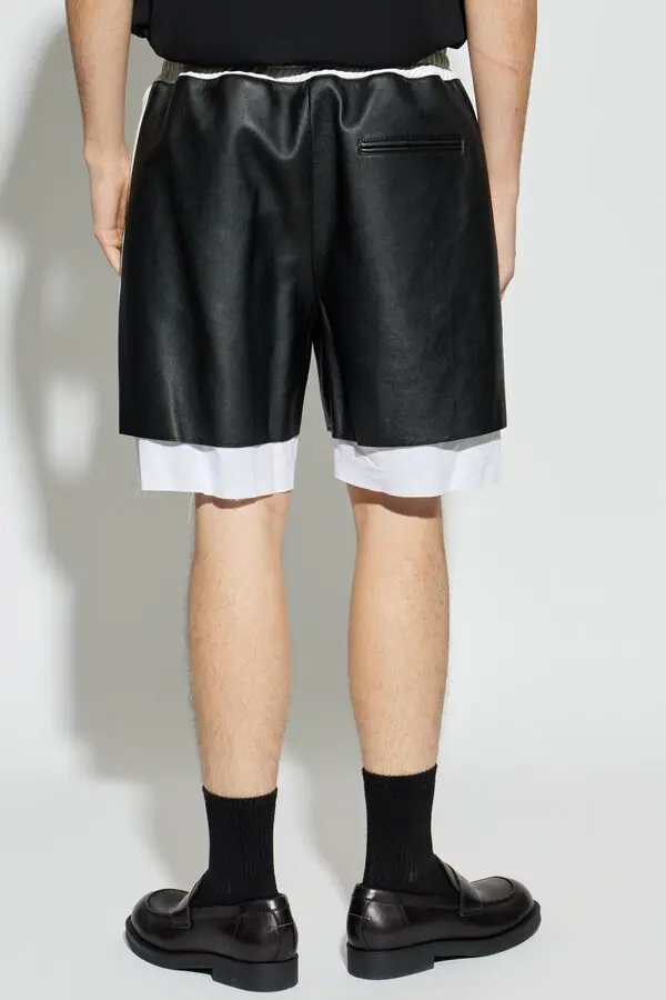 Moschino Leather Shorts With Logo