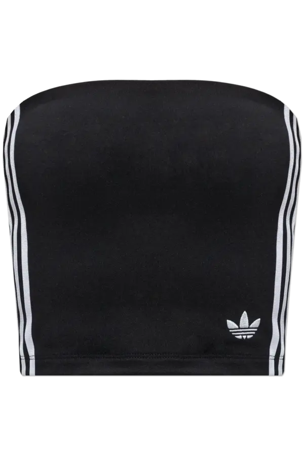 ADIDAS ORIGINALS Off-shoulder Top With Embroidered Logo - Black