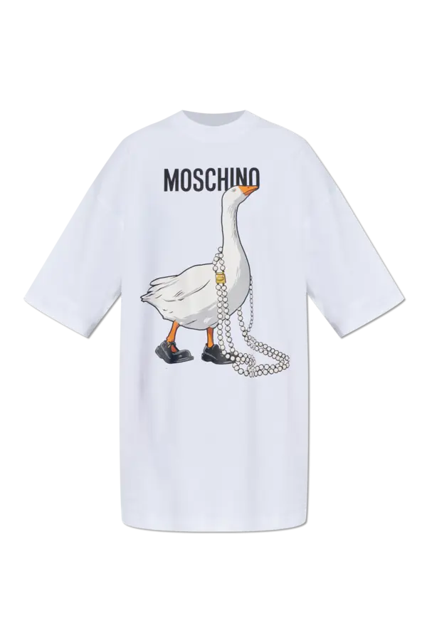 Moschino Printed T-shirt Dress - White