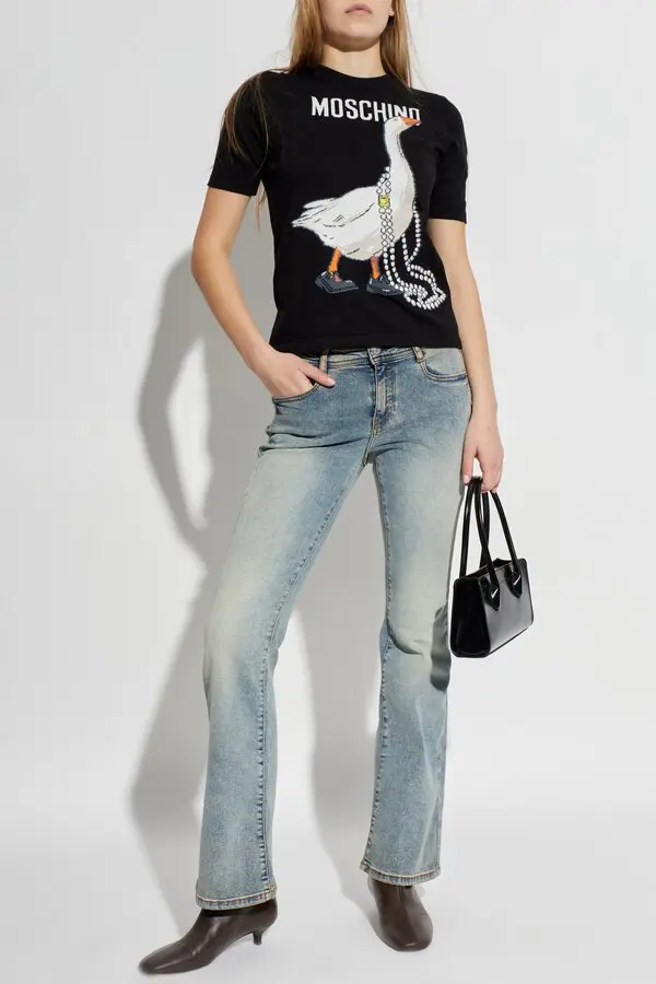 Moschino Decorative Pattern Top - Black