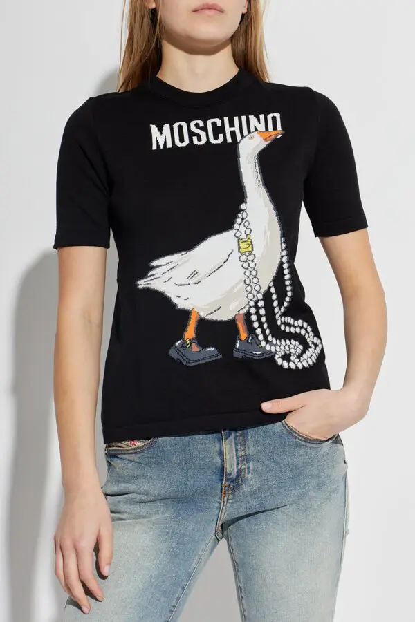 Moschino Decorative Pattern Top - Black
