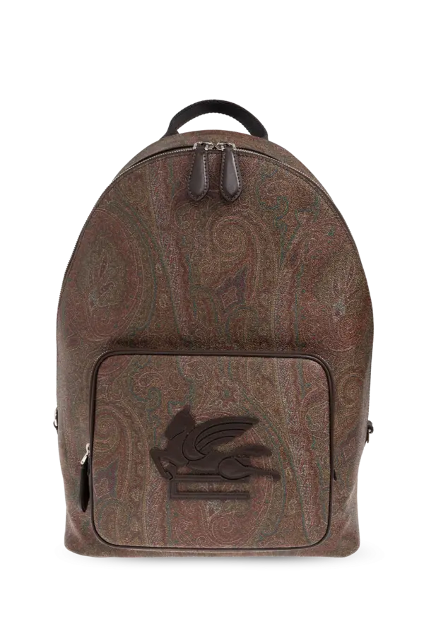 Etro Backpack With Logo - Brown