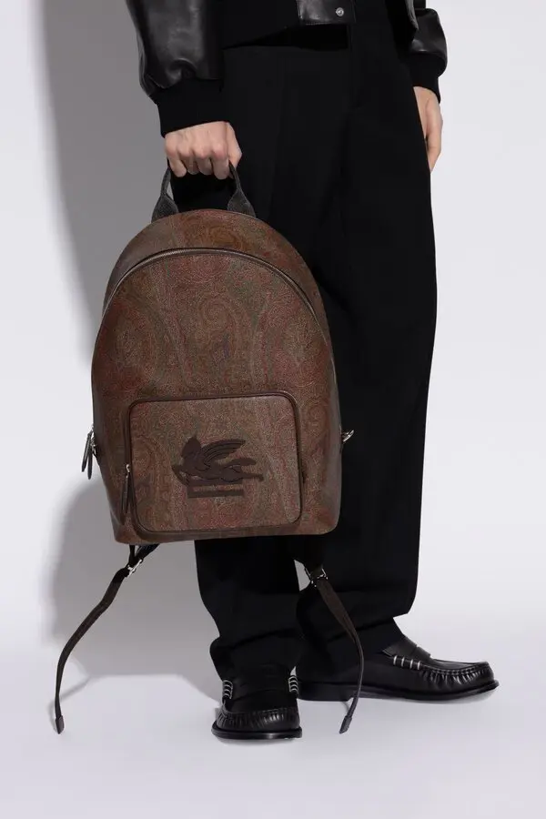 Etro Backpack With Logo - Brown
