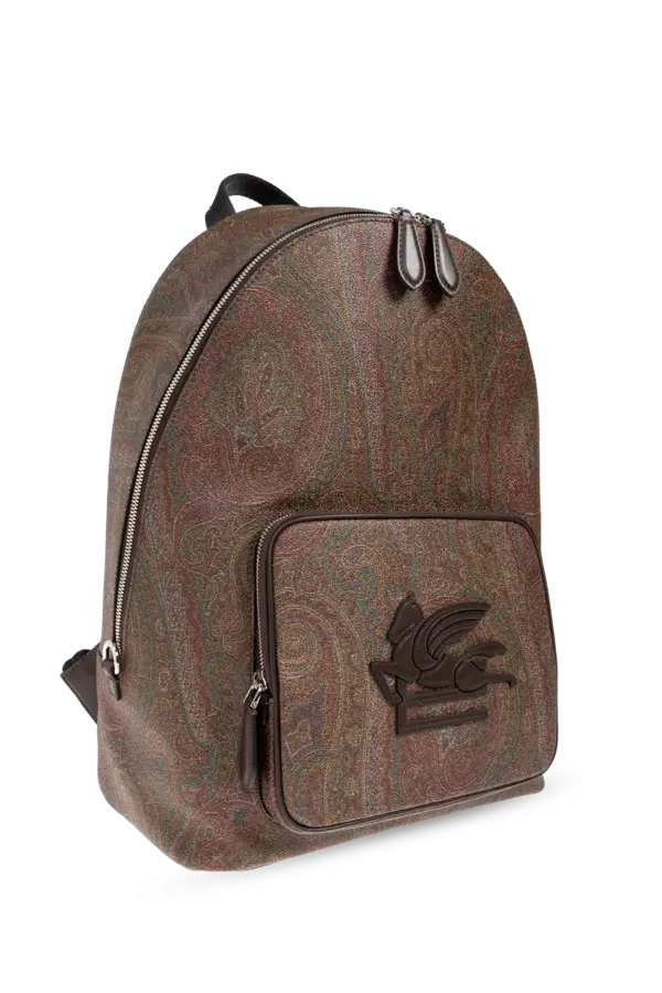 Etro Backpack With Logo - Brown