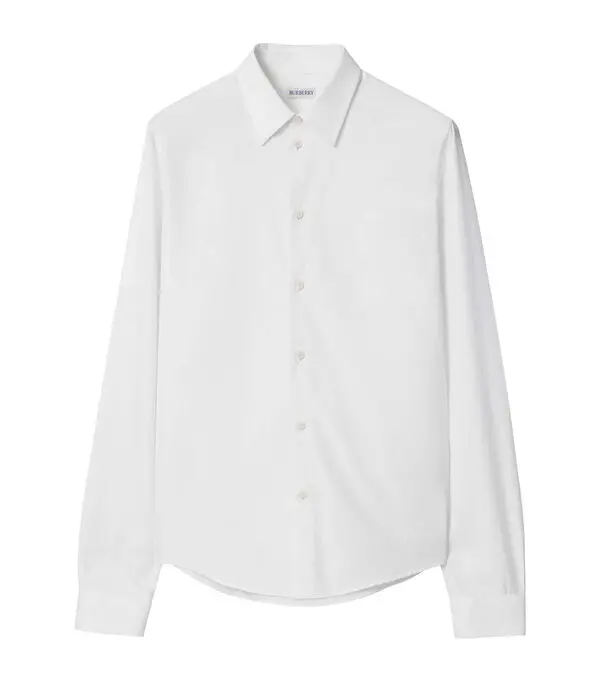 Burberry Cotton Poplin Ekd-embroidered Shirt - White