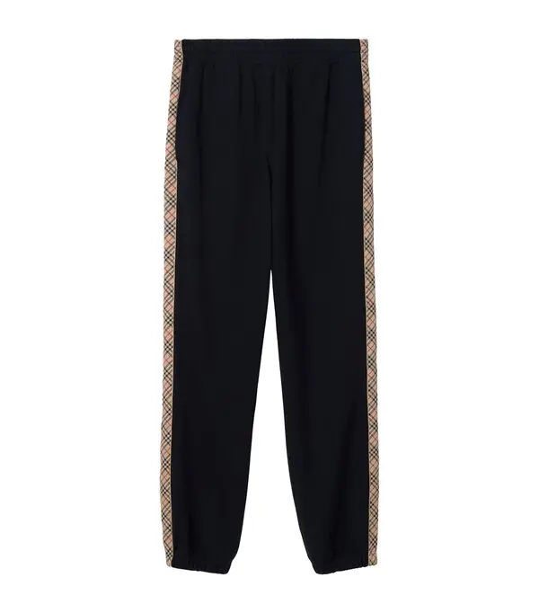 Burberry Check-tape Slim Sweatpants - Navy