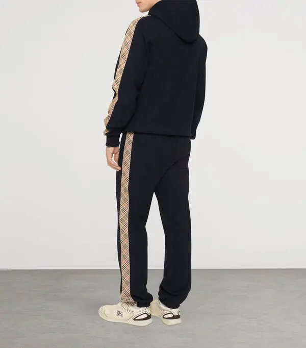 Burberry Check-tape Slim Sweatpants - Navy