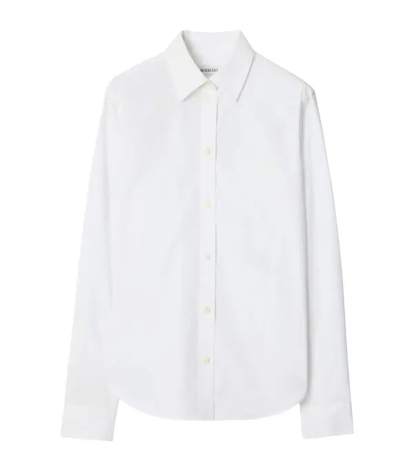 Burberry Cotton Poplin Ekd-embroidered Formal Shirt