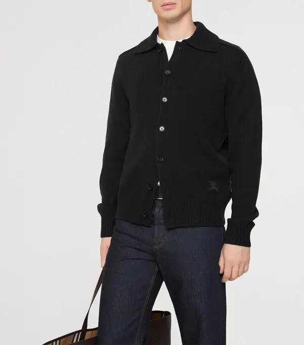 Burberry Cashmere Ekd-embroidered Cardigan