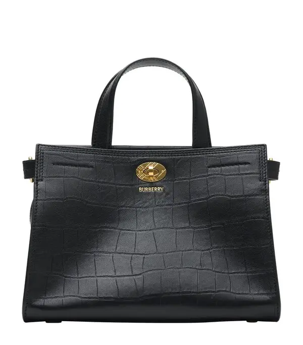 Burberry Mini Leather Cotswolds Tote Bag - Black