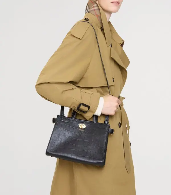 Burberry Mini Leather Cotswolds Tote Bag - Black