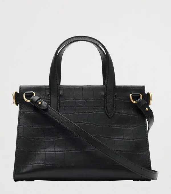 Burberry Mini Leather Cotswolds Tote Bag - Black