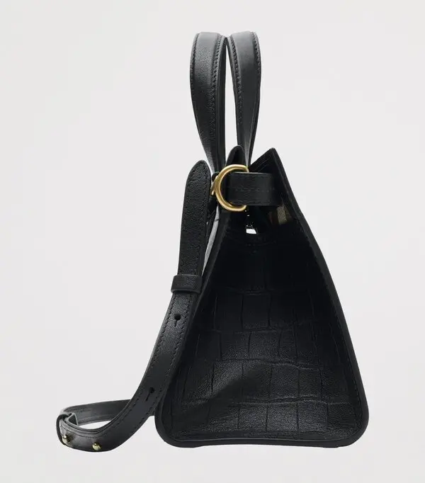 Burberry Mini Leather Cotswolds Tote Bag - Black
