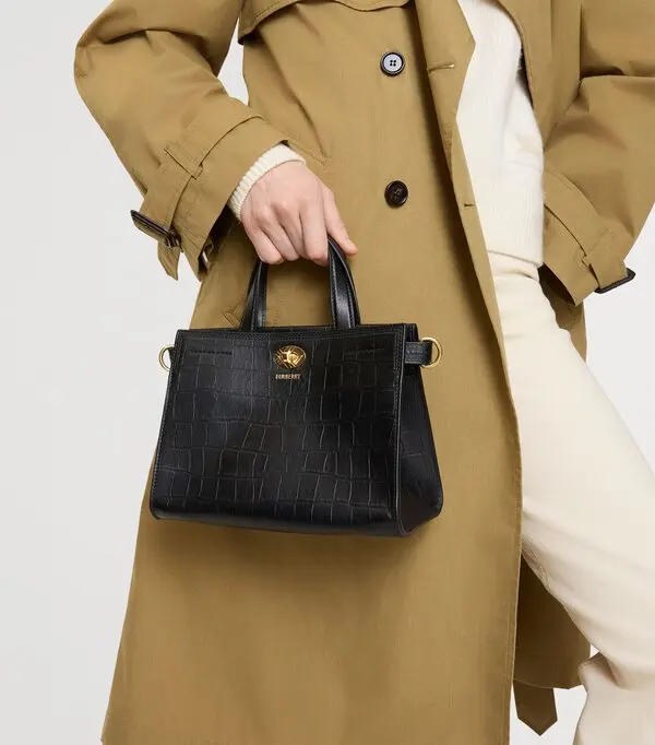 Burberry Mini Leather Cotswolds Tote Bag - Black