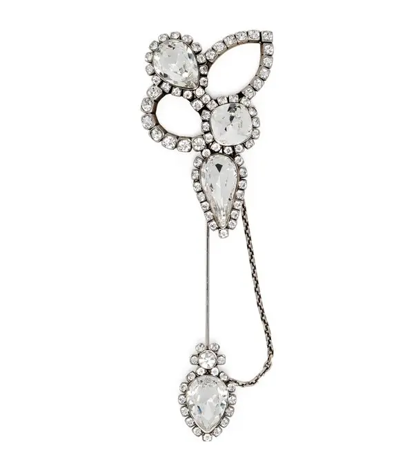 Alexander McQueen Embellished Chandelier Brooch - Black