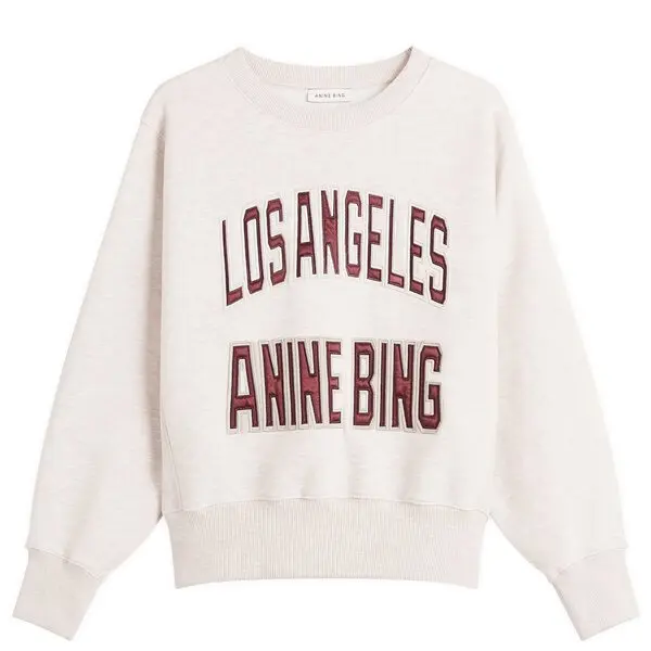 ANINE BING Harry Shrunken Sweatshirt - Beige