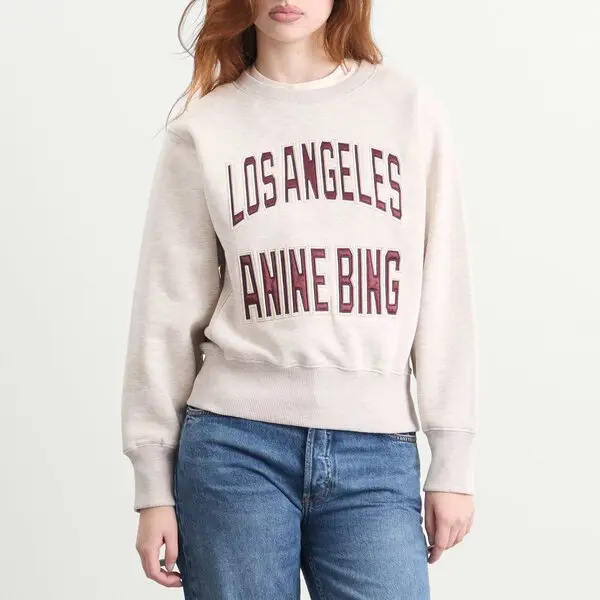 ANINE BING Harry Shrunken Sweatshirt - Beige