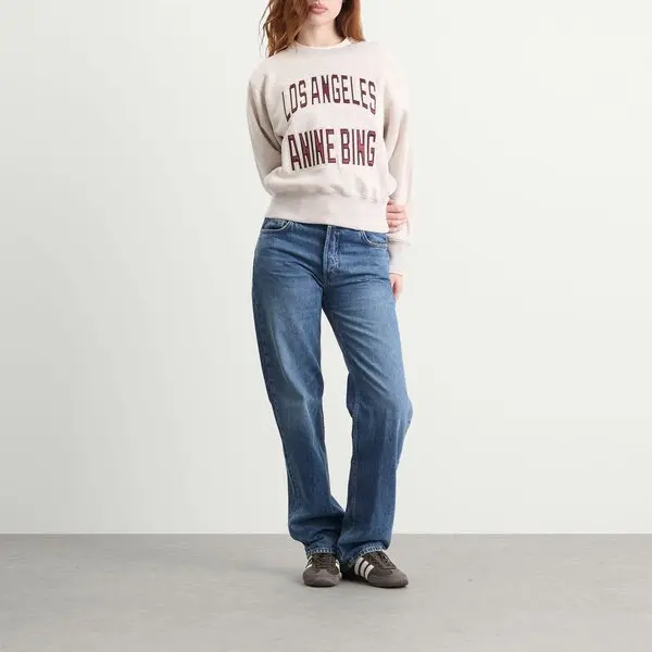 ANINE BING Harry Shrunken Sweatshirt - Beige