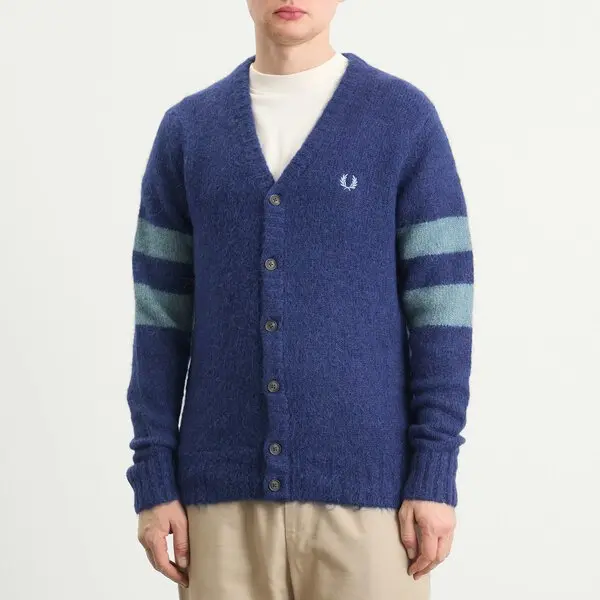 Fred Perry Chunky Tipped Sleeve Alpaca Cardigan