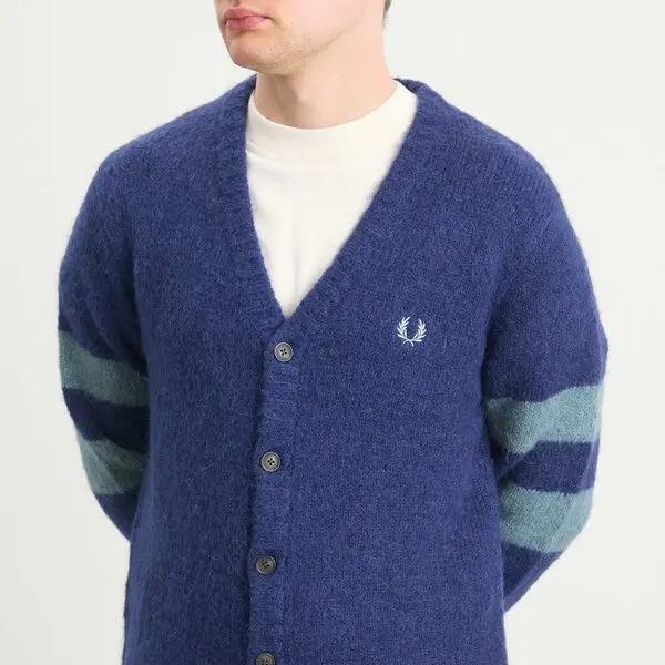 Fred Perry Chunky Tipped Sleeve Alpaca Cardigan