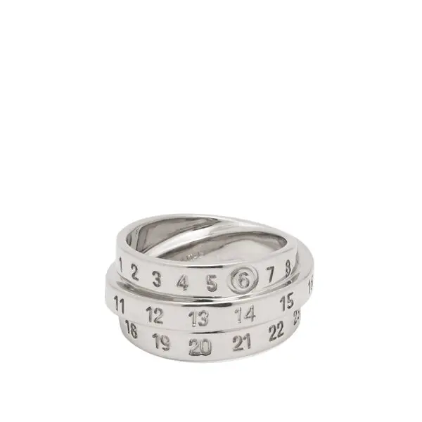 MAISON MARGIELA Triple Logo Ring - Palladio Polished