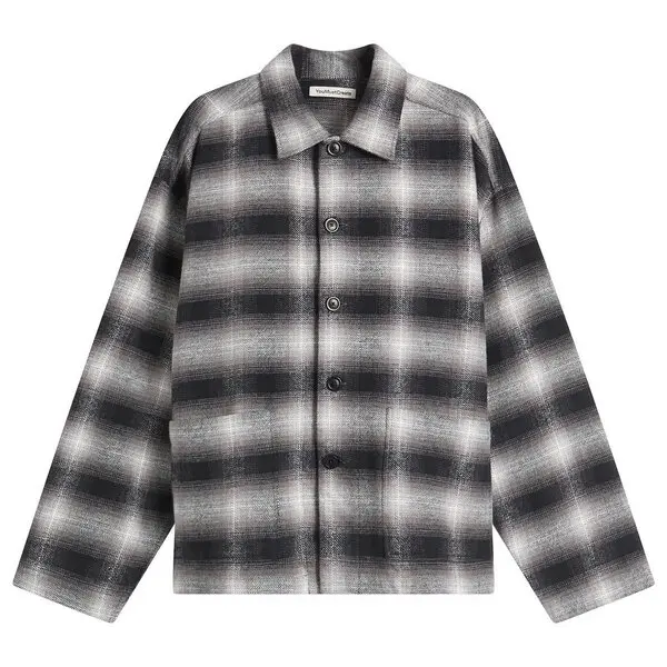 You Must Create Pj Check Flannel Overshirt - Black/olive
