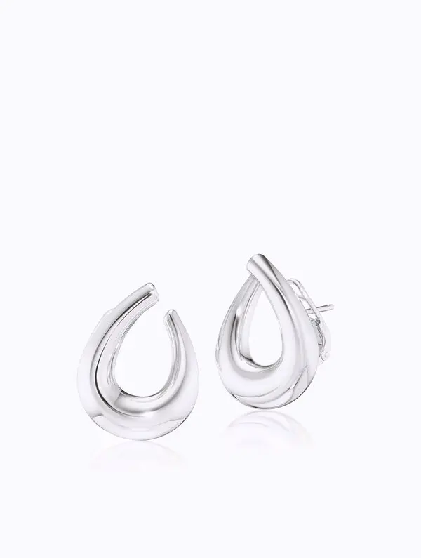 BRIONY RAYMOND Sloan Sweep Earrings - 18 Karat White Gold