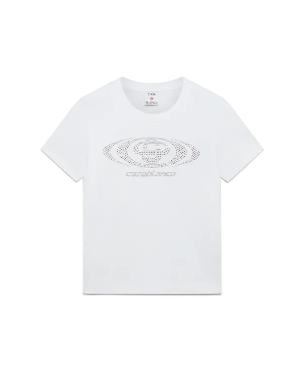 Casablanca Crystal Warped Logo Fitted T-shirt - Multicolor