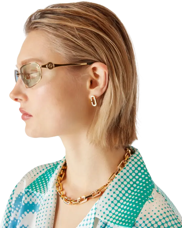 Casablanca Enamel C Link Necklace