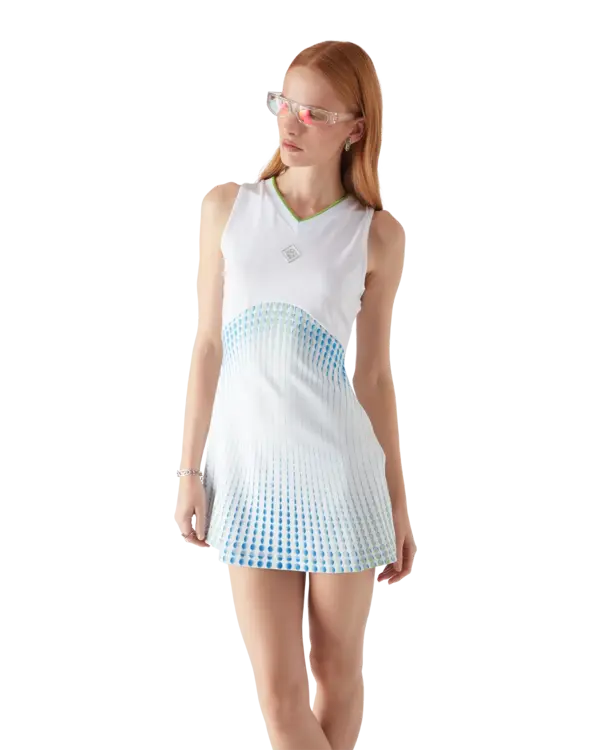 Casablanca Tennis Printed Racer Dress - White